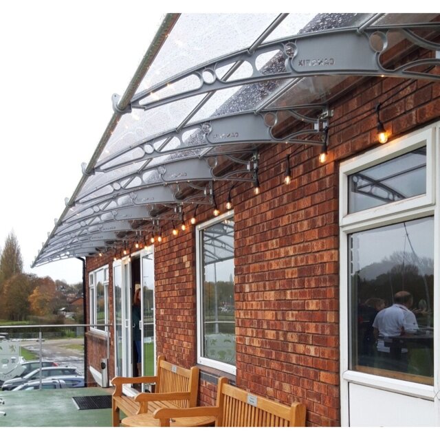 4.5m Width x 1.5m Depth Door Canopy Black-Bracket Clear-Sheet by ...