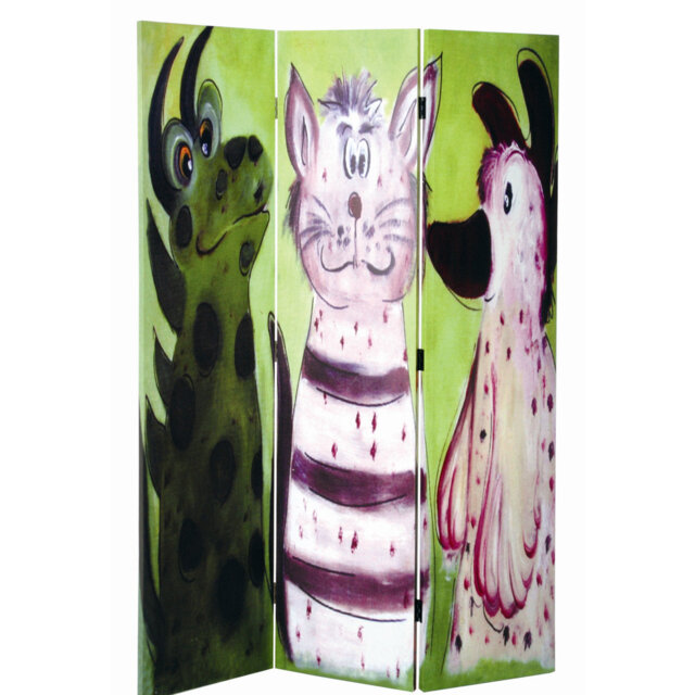 180cm x 120cm Animals 3 Panel Room Divider by Wayfair | ufurnish.com