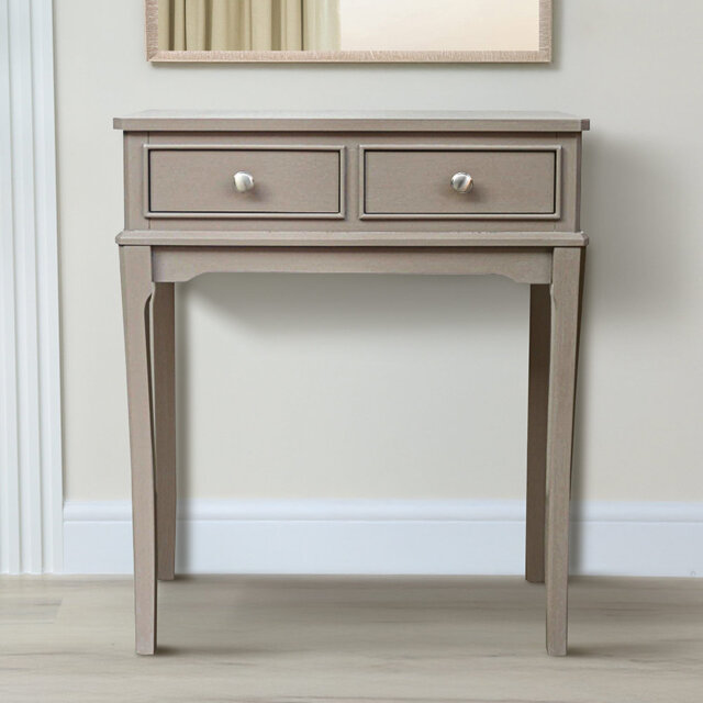 Baranowski 60cm Black Wooden Console Table For Living Room, 2 Drawers ...