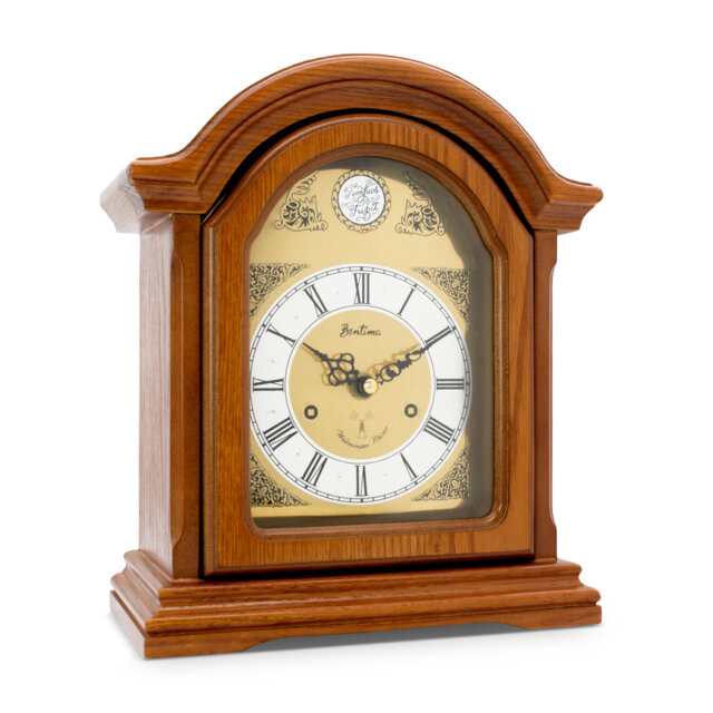 Acctim Redbridge Mantel Clock Radio Controlled Crafted Wood Westminster ...