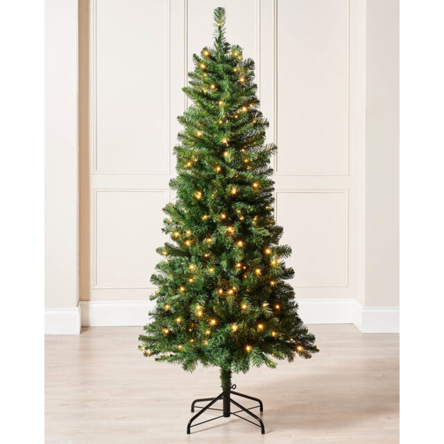 6 ft Pre-Lit Slim Black Artificial Christmas Tree by Wayfair | ufurnish.com