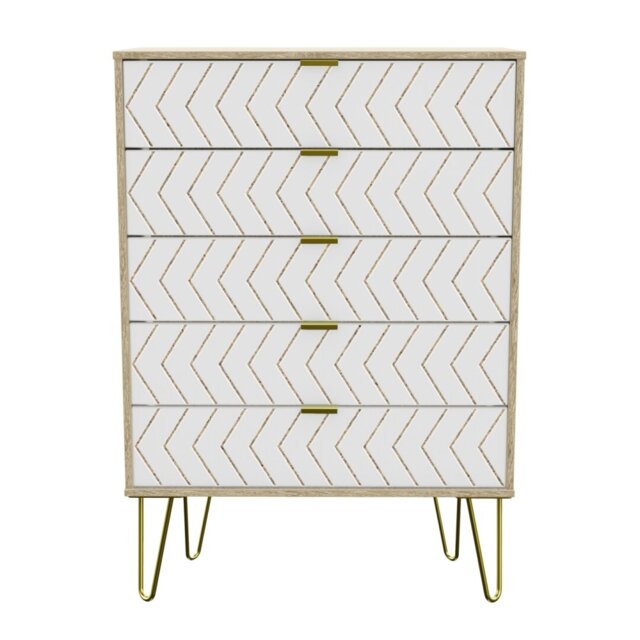 Fully Assembled Pecktonville 5 Drawer 76.5Cm W Chest of Drawers by ...