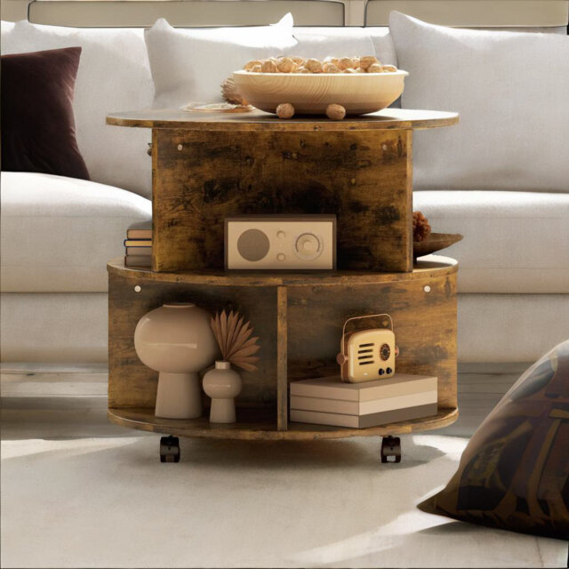 Andric 3 Tier Rolling Coffee Table Industrial Rustic by Wayfair ...