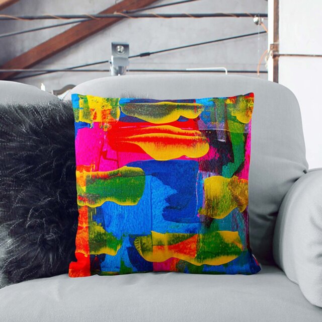 Abstract Art Painting Vol.346 by S.Johnson Cushion with Filling by ...