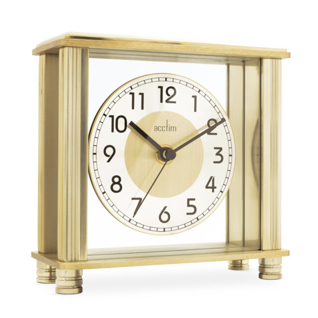 Acctim Hampden Mantel Clock Quartz Metal & Glass Floating Effect Energy ...