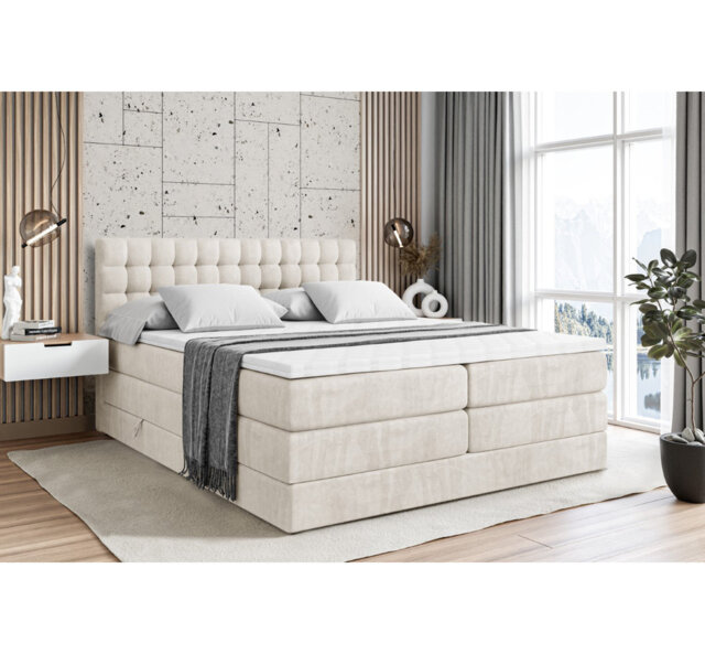 Box spring bed with bed box and topper by Wayfair | ufurnish.com