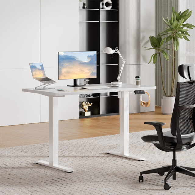 Guimauve Height Adjustable Electric Standing Computer Desk With Non ...
