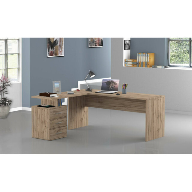 Salesville 160cm W Rectangle Computer Desk with and Cabinet by Wayfair ...