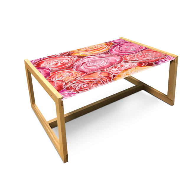 Floral Coffee Table, Dreamy Illustration Of High Detailed Romantic Pink ...