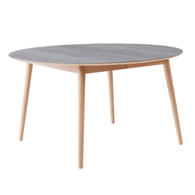 Meza Round Extendable Dining Table 135/231 cm with Ceramic Top and Oak ...