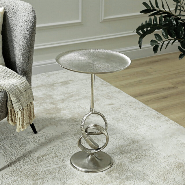 Round Metal End Table for Living Room Furniture, 60cm Tall Sofa Side ...