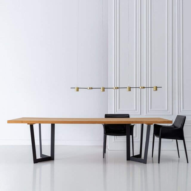 Callam 280 Cm Iron Double Pedestal Dining Table by Wayfair | ufurnish.com