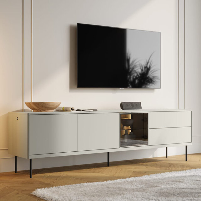 Blondun 07 TV Cabinet in Cashmere & Dark Oak - Illuminated Elegance by ...