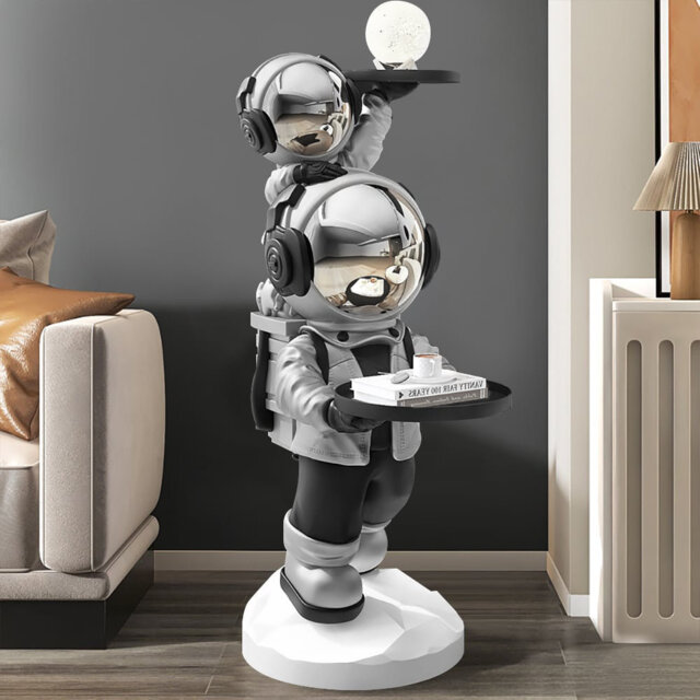 Astronaut Floor Sculpture End Table With Tray Top by Wayfair | ufurnish.com