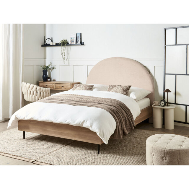 Bed Boucle MILLAY 200 cm Beige by Wayfair | ufurnish.com