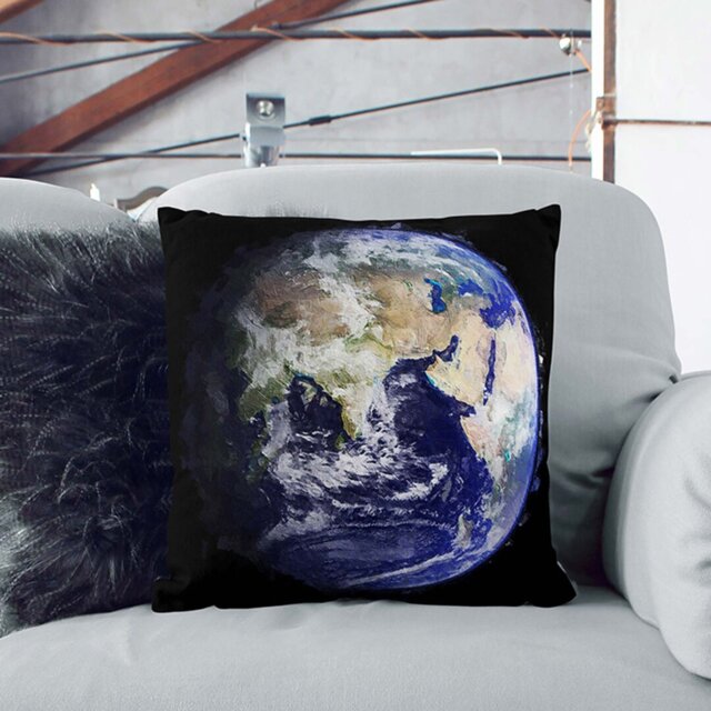 Planet Earth in Space Cushion with Filling by Wayfair | ufurnish.com