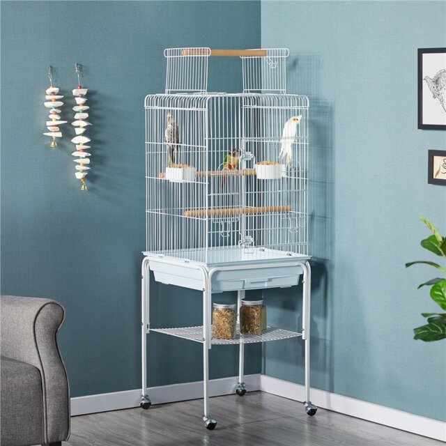 136cm Iron Play Top Floor Bird Cage with Wheels by Wayfair | ufurnish.com