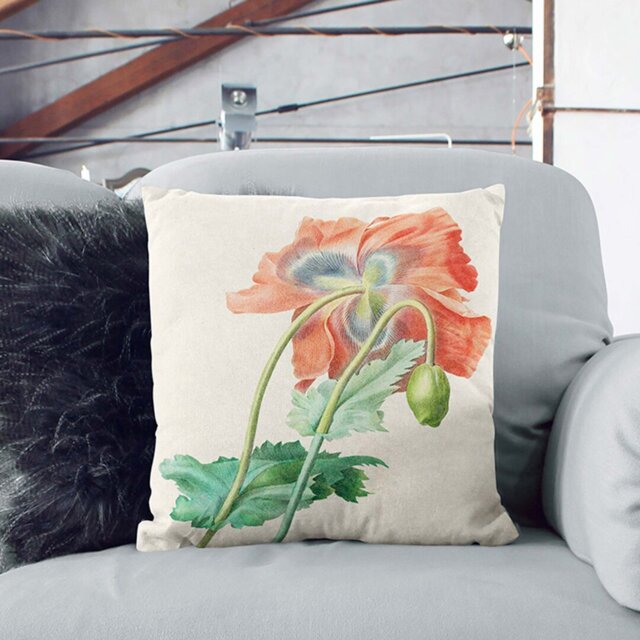 Poppy Flower by Pierre-Joseph oute Cushion with Filling by Wayfair ...