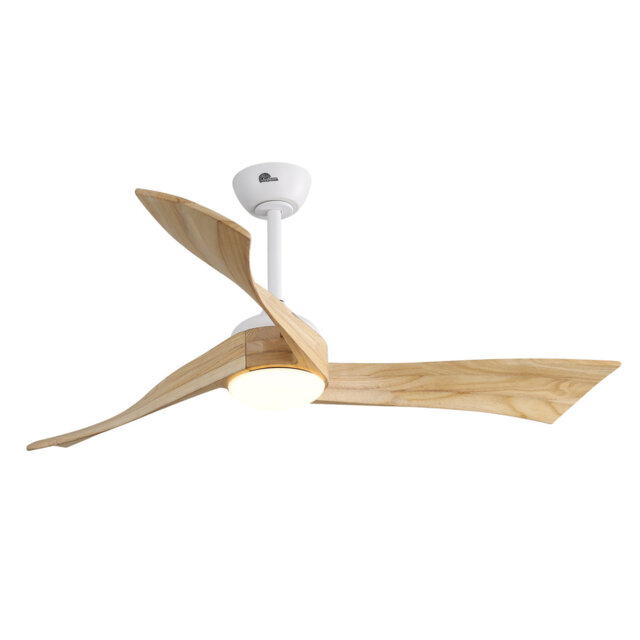 "52"" 3 - Blade Wood LED Ceiling Fan With Remote Control And Light Kit ...