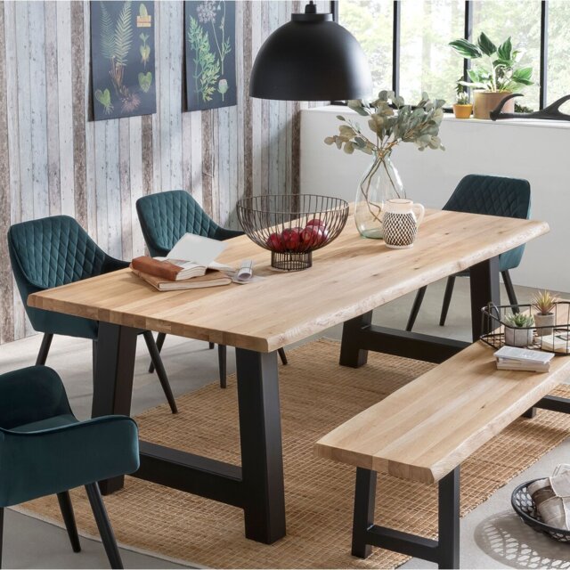 Dauna Solid Oak Dining Table by Wayfair | ufurnish.com