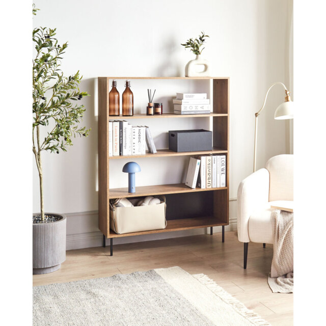 4 Tier Bookcase NANTON Wood Dark Wood by Wayfair | ufurnish.com