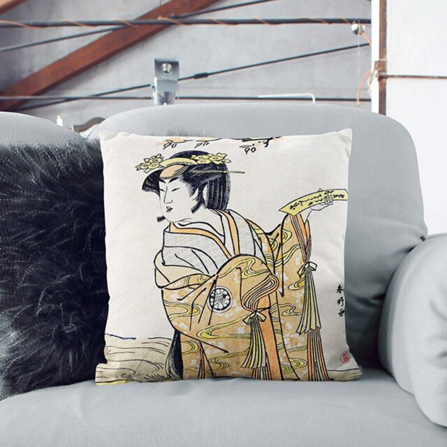 The Third Segawa Kikunojo by Katsukawa Shunko Cushion with Filling by ...