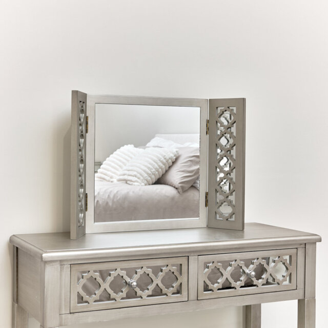 White Mirrored Triple Mirror - Sabrina White Range by Wayfair ...