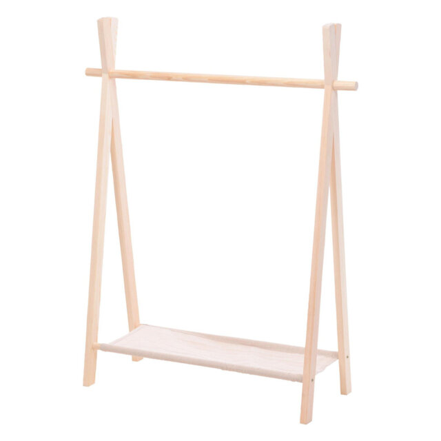 Childrens Clothes Rail Hanging Wardrobe Storage Wooden Kids Boys Girls ...