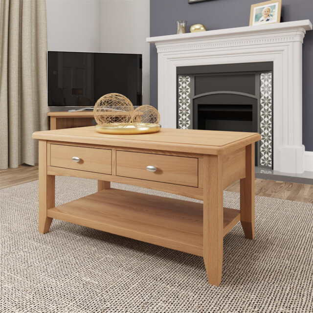 Gabon Solid Wood Coffee Table with Storage by Wayfair | ufurnish.com