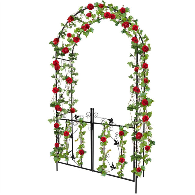 Canchola 114cm W x 37cm D Metal Arbour in Black by Wayfair | ufurnish.com