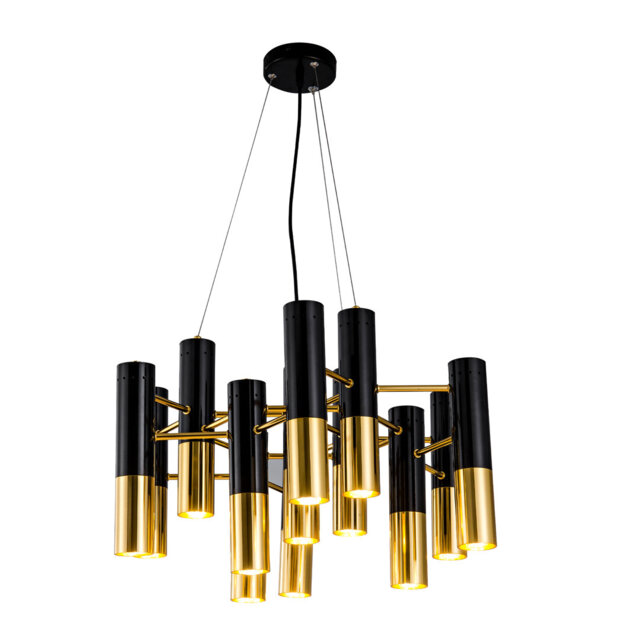 Modern Gold Black Chandelier Light Luxury Ceiling Light Fixture Hanging ...