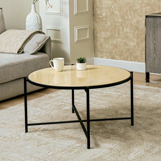 80cm Round Coffee Table For Living Room Furniture,travertine Marble Top ...