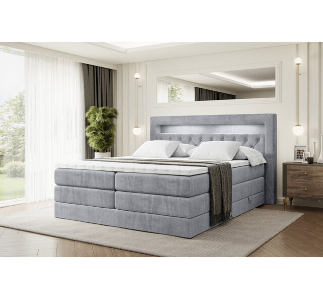 Box spring bed with bed box and topper by Wayfair | ufurnish.com