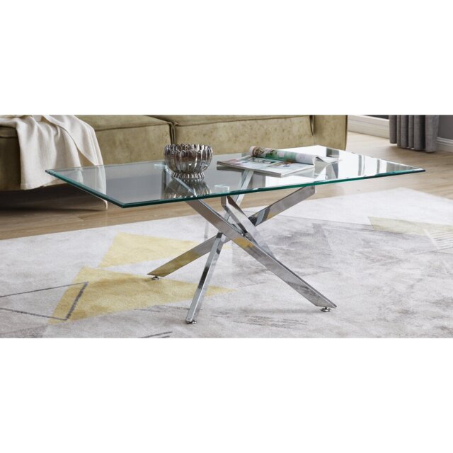 Chayton Modern Contemporary Glass And Chrome Coffee Table - Modern ...