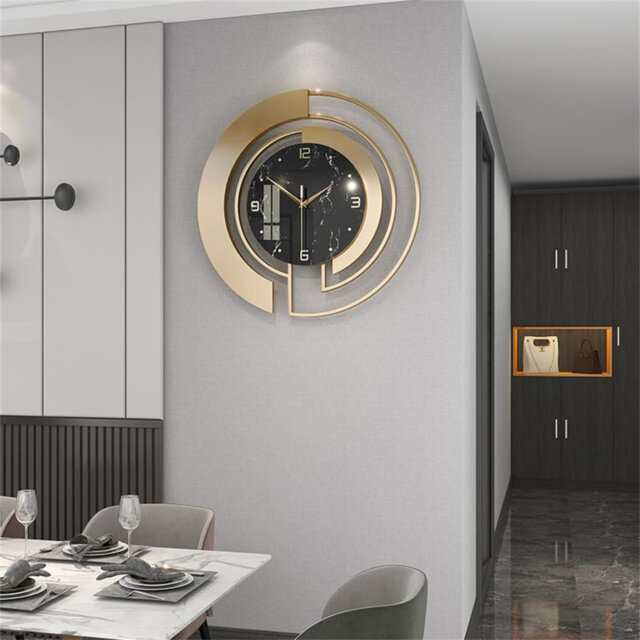 Black And Gold Clock, 45Cmx45cm,Large Decorative Wall Clock Gold ...
