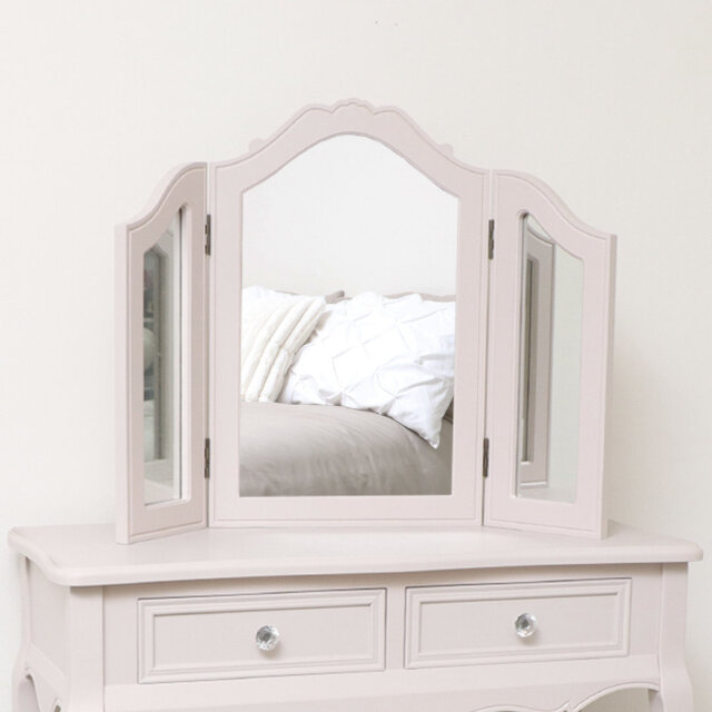 Taupe-Pink Tabletop Triple Vanity Mirror - Victoria Taupe-Pink Range ...