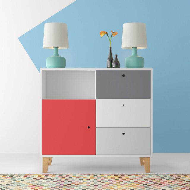 Aleana 3 Drawer 103.5Cm W Solid Wood Combi Chest by Wayfair | ufurnish.com