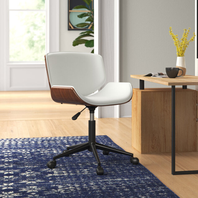 Hales Faux Leather Mid-Century Office Chair by Wayfair | ufurnish.com