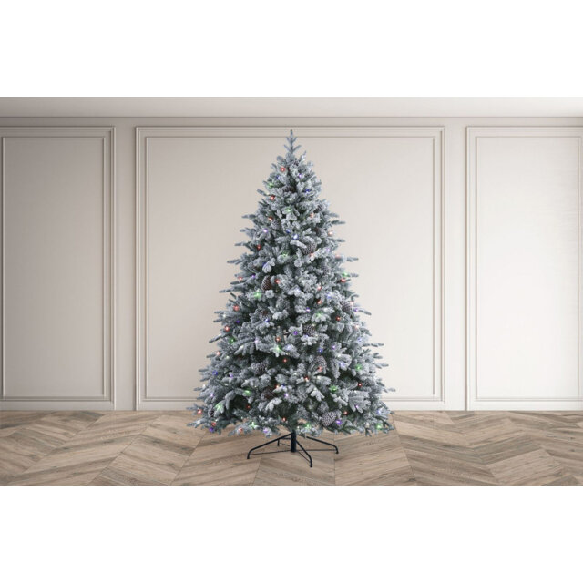 NEW FROSTED WINTERFOLD - Artificial Tree with Multicolour Lights by ...