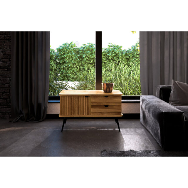Anabranch 2 Drawer 97Cm W Solid Wood Combi Chest by Wayfair | ufurnish.com