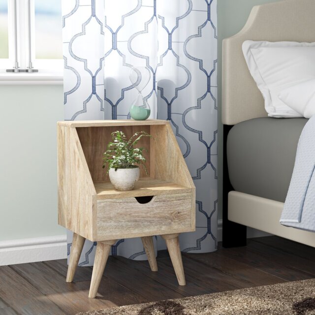 Rousseau 1 Drawer Bedside Table by Wayfair | ufurnish.com