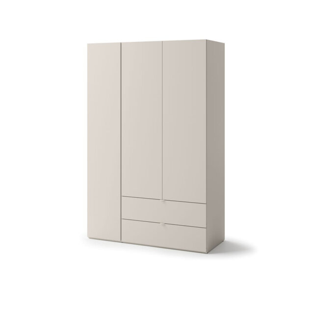 Spacious Cashmere Hinged Wardrobe W130cm - Modern Design with 3 Doors ...