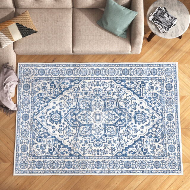 Vakhtang Power Loom Navy/Light Grey Rug by Wayfair | uFurnish.com