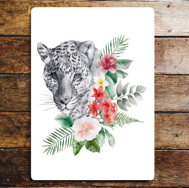 Leopard Watercolour Animal Flower Wall Décor by Wayfair | ufurnish.com