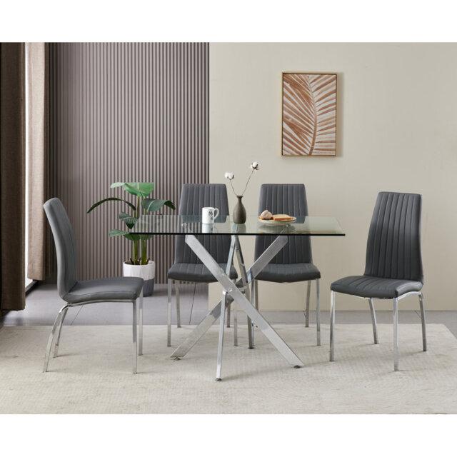Rexel Dining Table with 4 Modalux Chairs by Wayfair | ufurnish.com