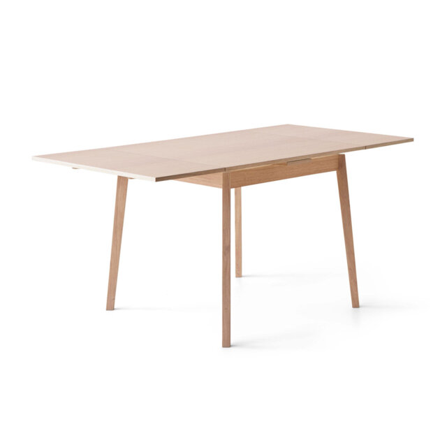 Single Extendable Dining Table with Solid Wood Legs 90x90/164 cm by ...