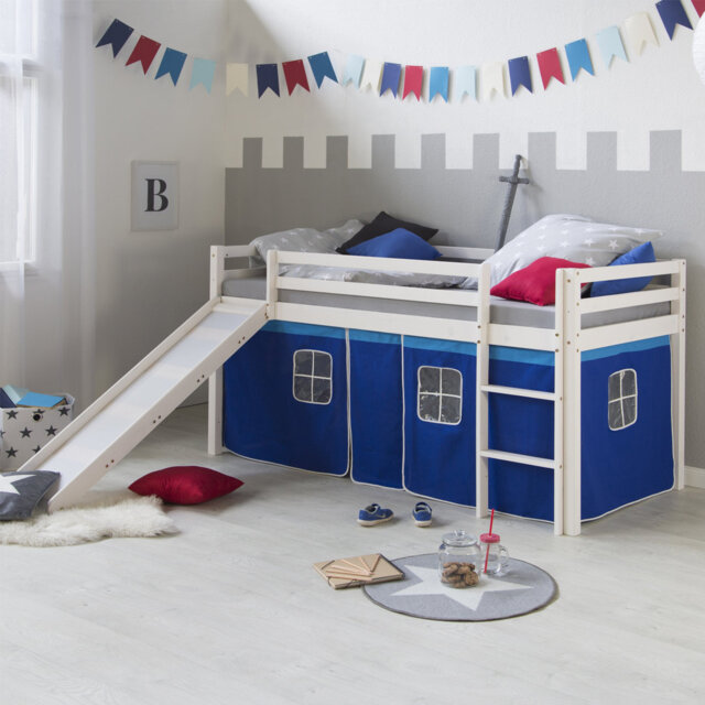 European Single Mid Sleeper Bed Frame with Curtain by Wayfair ...