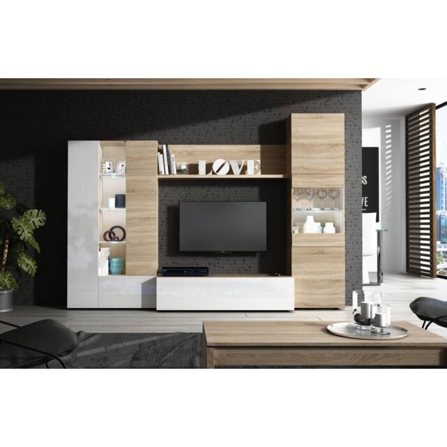 Fitted Wall Raleigh, Modular Tv Stand For Living Room With Wall Units ...
