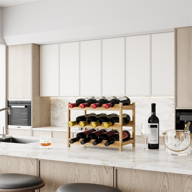Bamboo Wine Rack, 12 Bottle Wine Rack Storage Rack by Wayfair | ufurnish.com