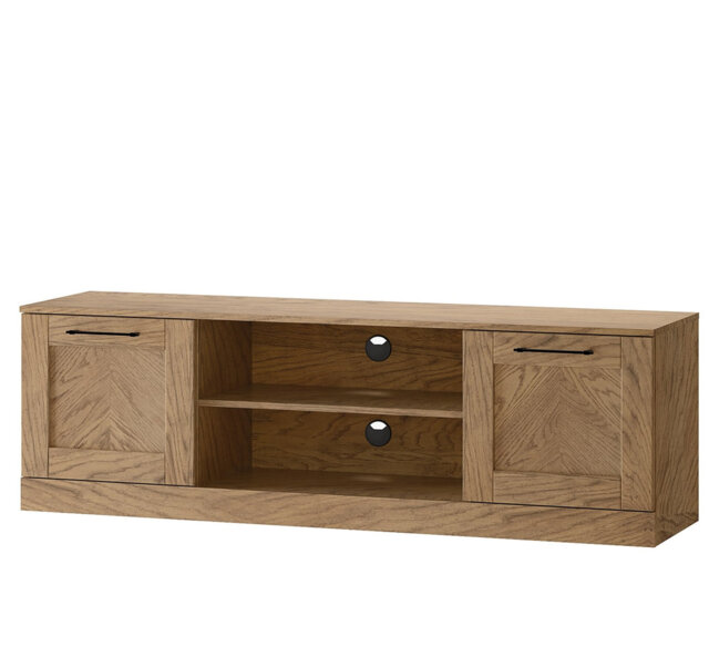 "Stina Manufactured + Solid Oak Wood 2-Door TV Unit for TVs up to 70 ...